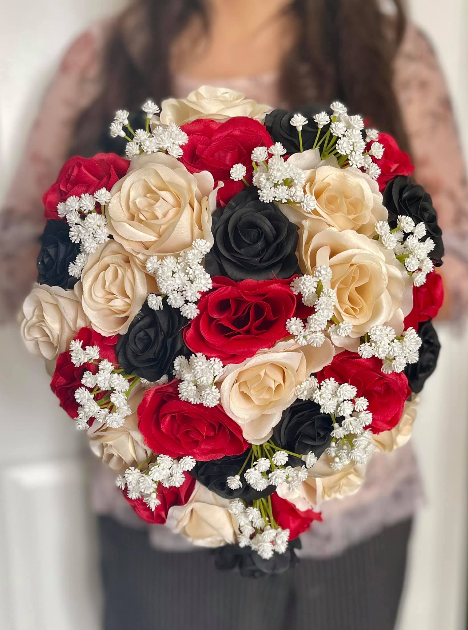 Red Black And White Flower Arrangements Calla Lily, Black Magic, And