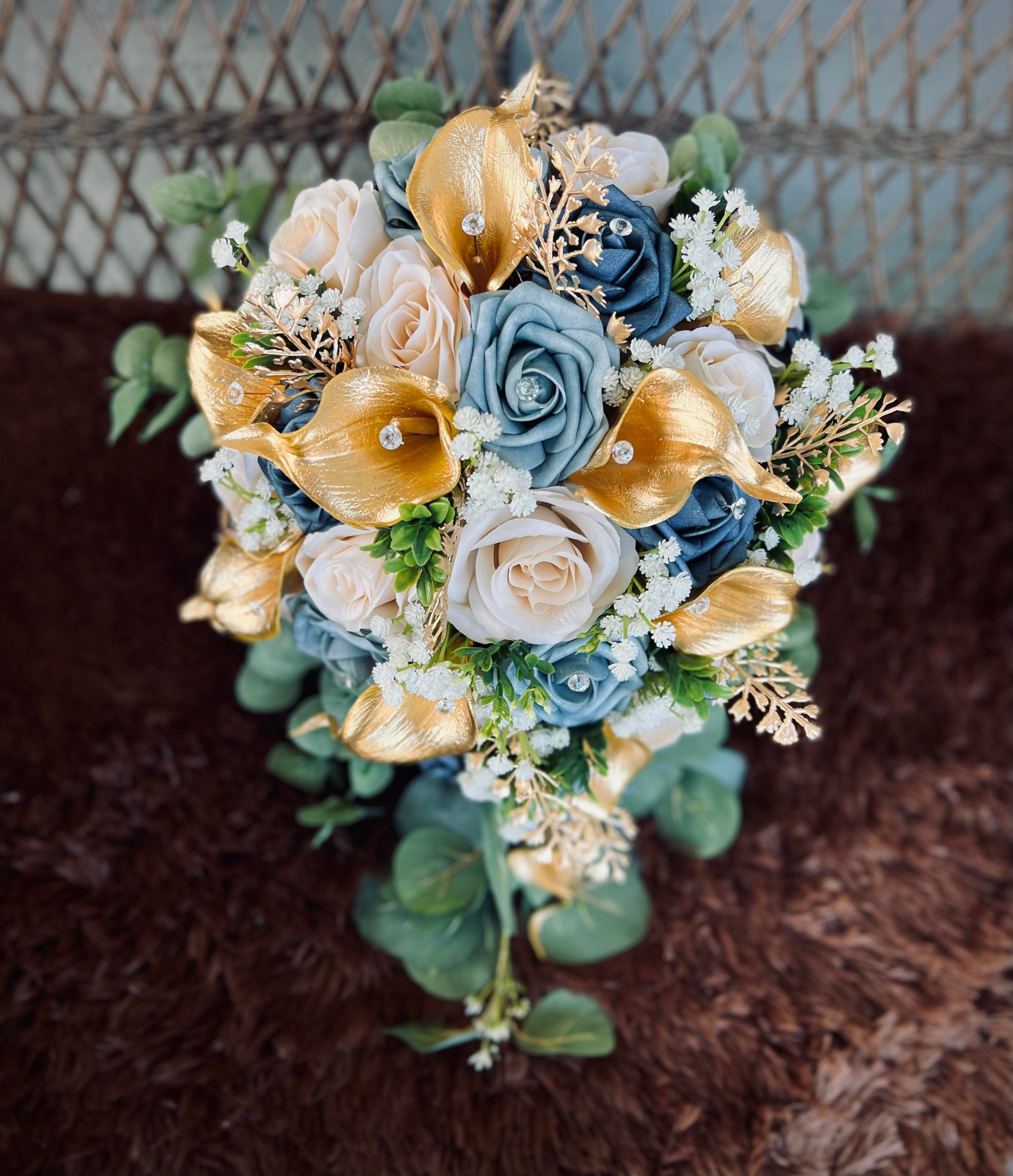 Dusty blue and gold wedding 60 photos - Vianawedding.com